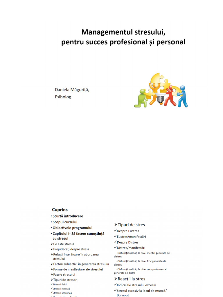 Managementul Stresului | PDF
