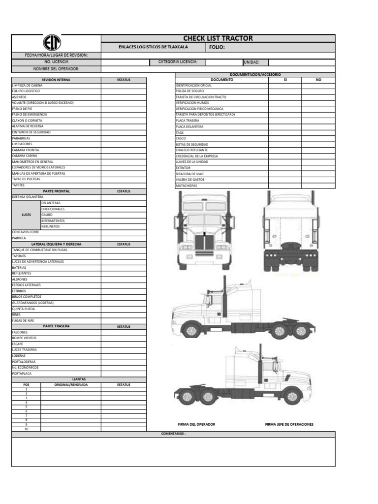 Check list Tracto | PDF