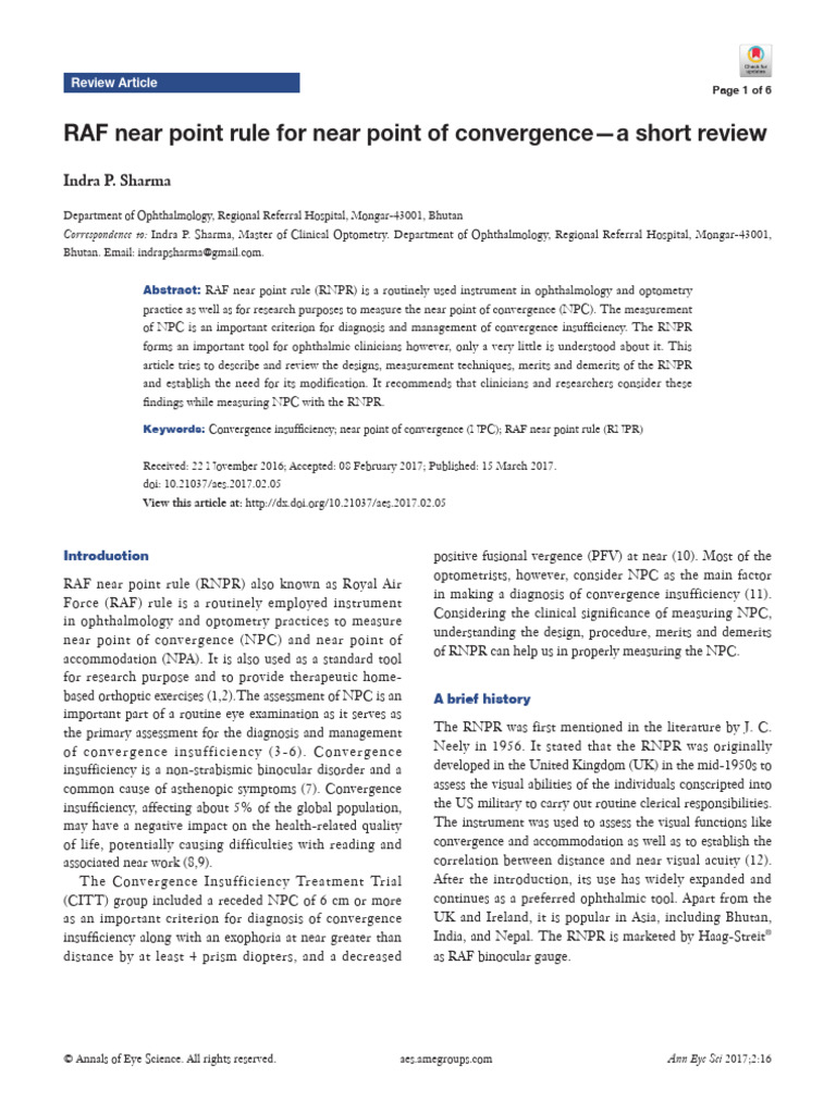 RAF RULER Short Review | PDF | Optometry | Senses