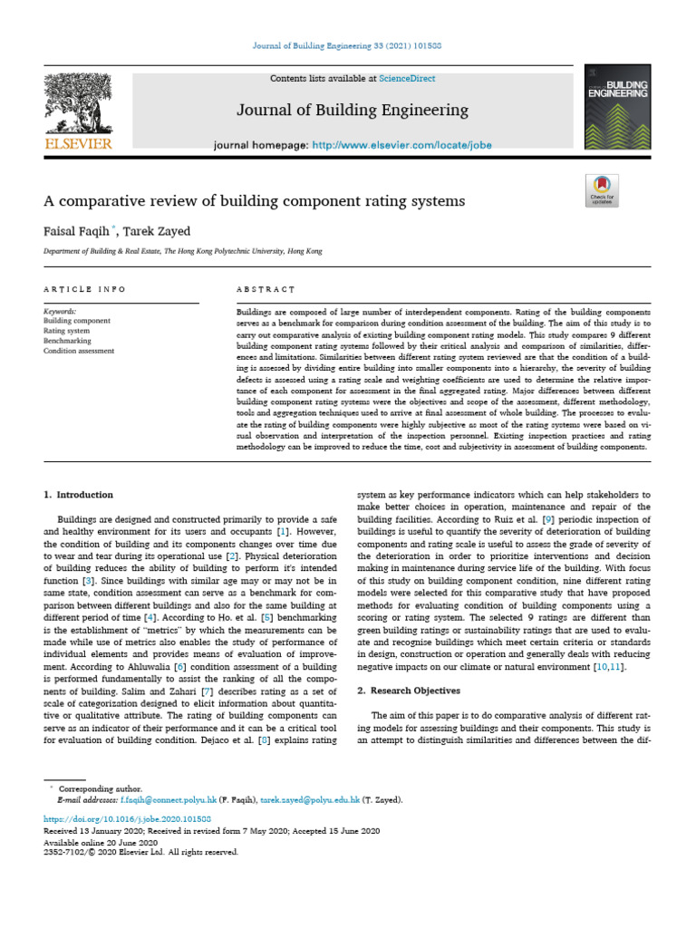 A Comparative Review of Building Component Rating Systems | PDF
