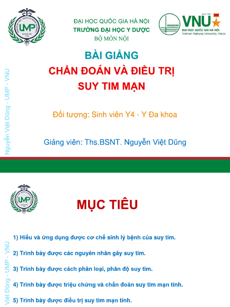 Bài giảng Suy tim mạn - Y4 - 2023 - UMP | PDF