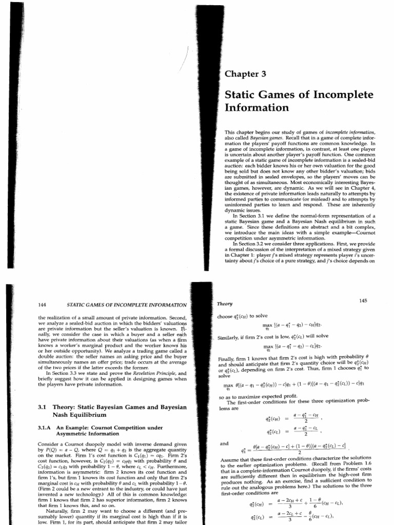 Capitulo 3 - Gibbons | PDF | Auction | Auction Theory