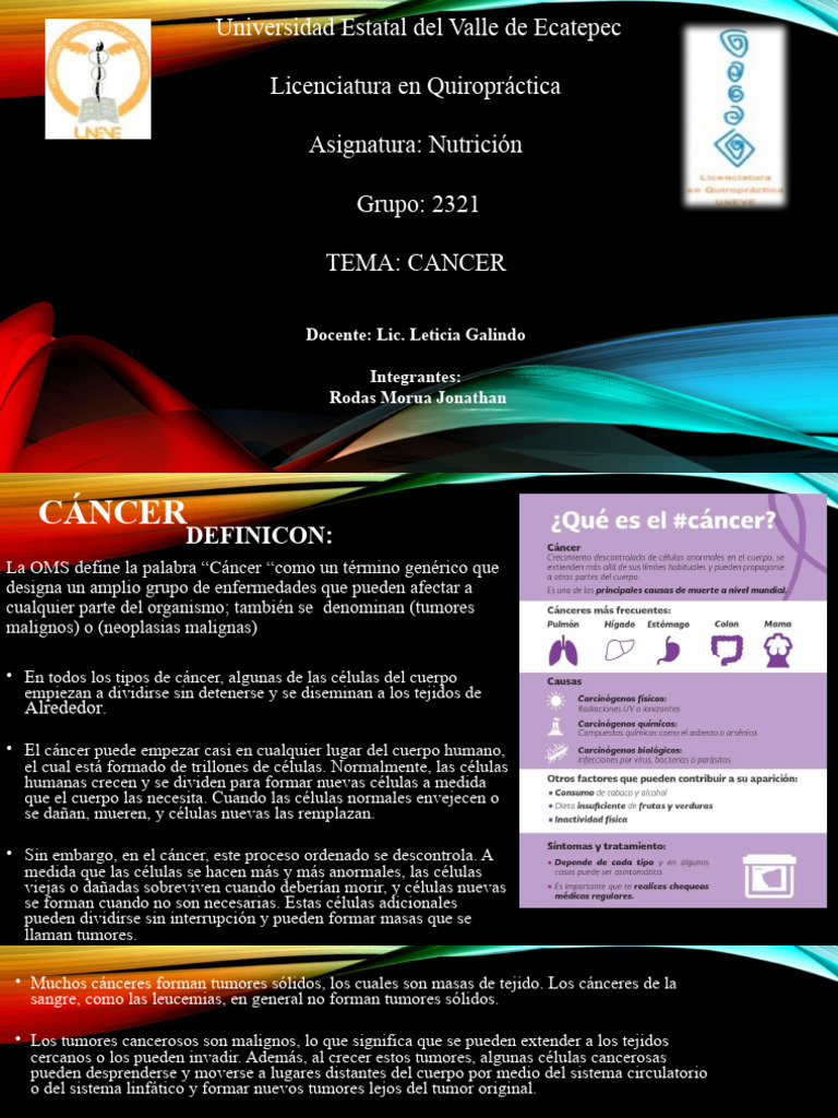 Expo Cancer Nutri | PDF | Cáncer | Terapia de radiación