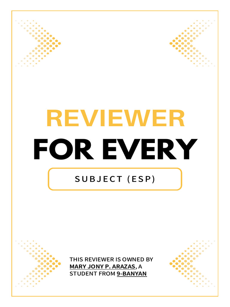 Reviewer For ESP (6th) | PDF