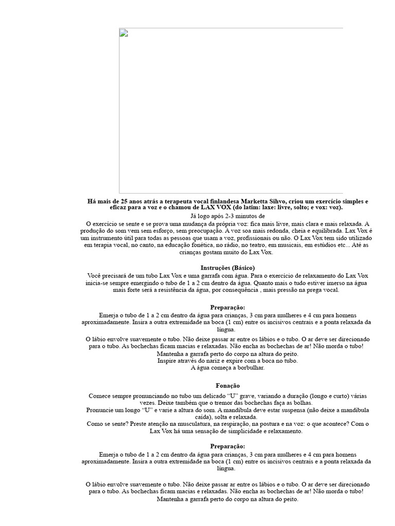 Manual LAX VOX TUBO RESSONANCIA | PDF | Canto | Voz humana