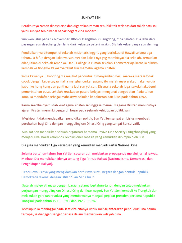 Sun Yat Sen | PDF