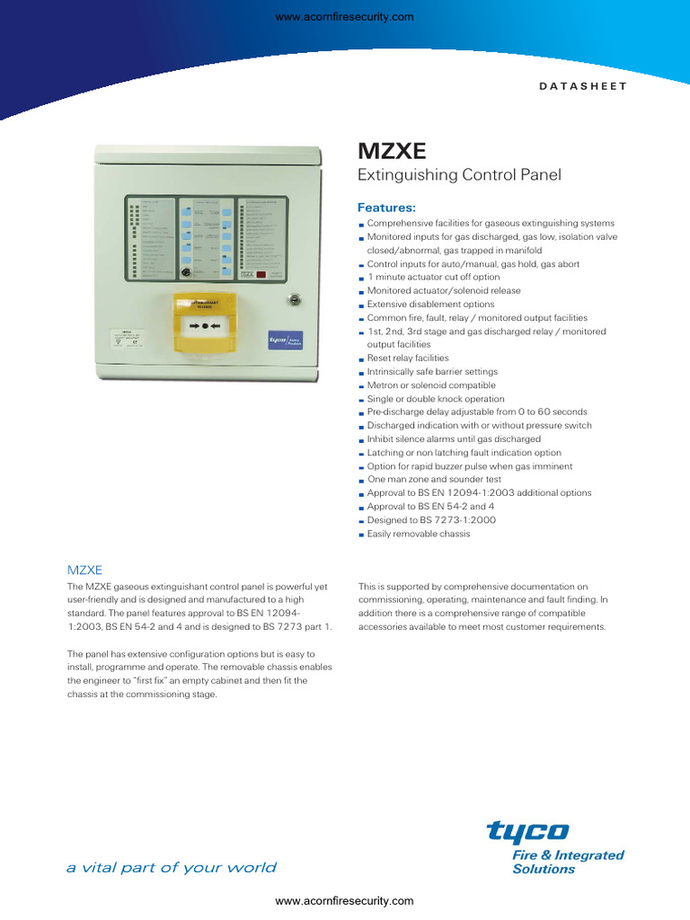 MZX-E Data Sheet - Acorn Fire & Security | PDF | Switch | Relay