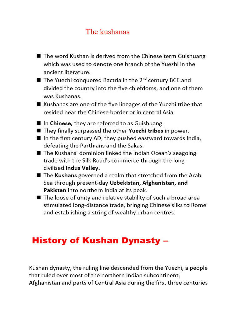 The Kushanas | PDF | Asia | Ancient Asia