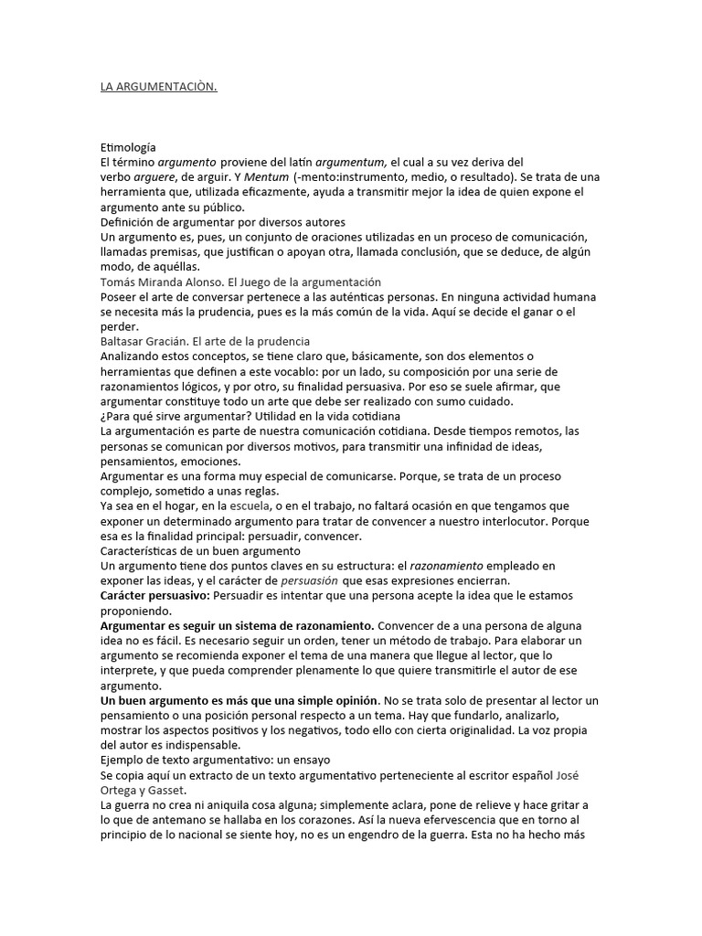 La Argumentacion | PDF