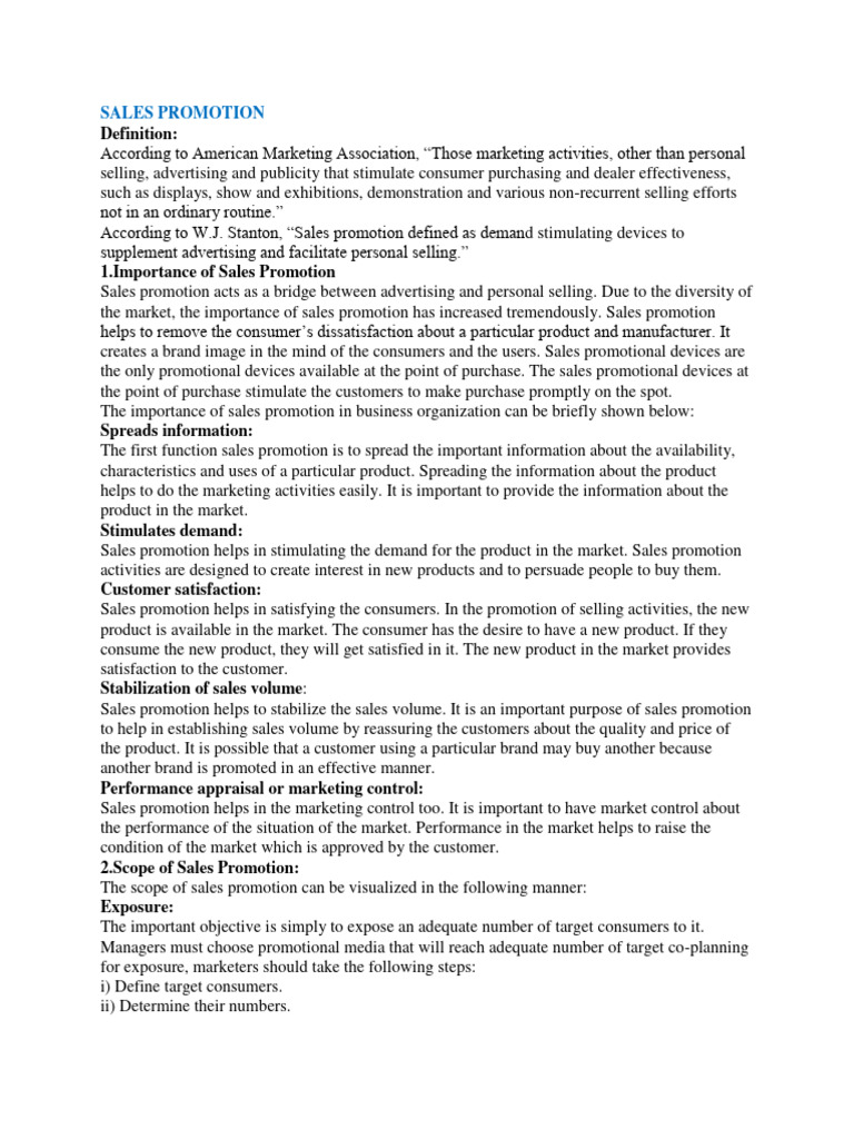 Sales Promotion | PDF | Sales | Marketing