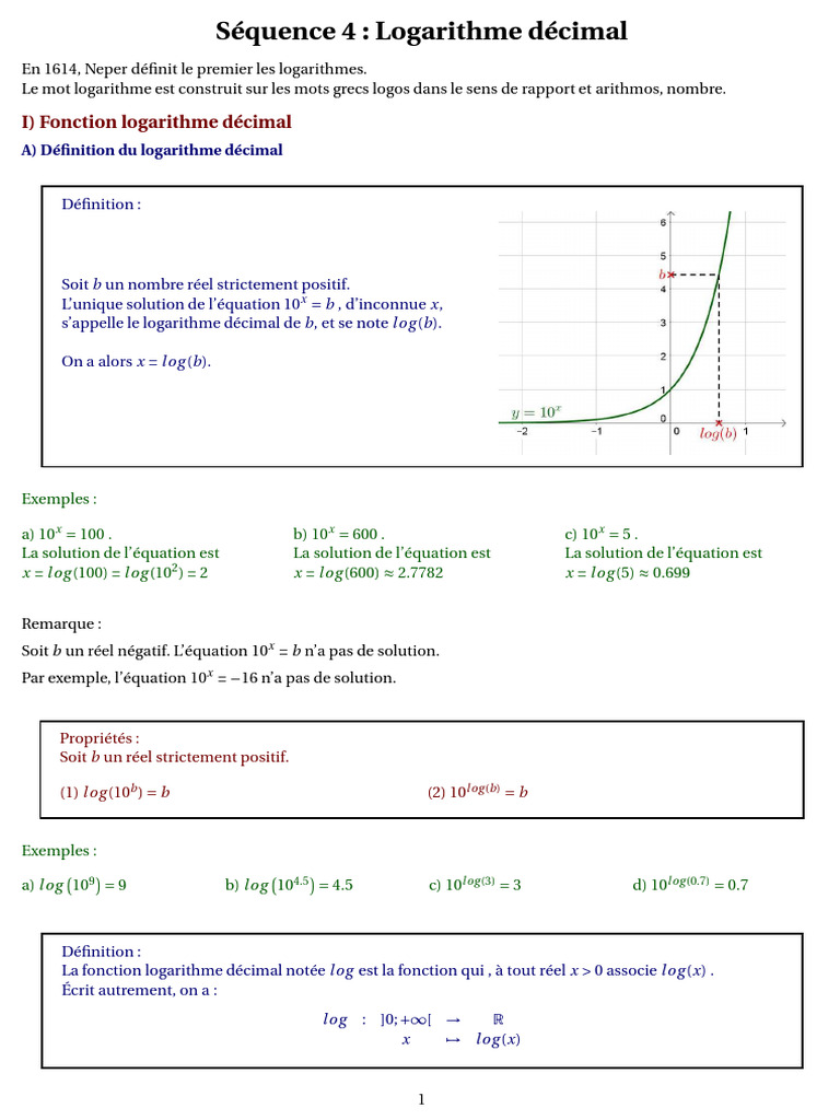 Logarithme Decimal | PDF