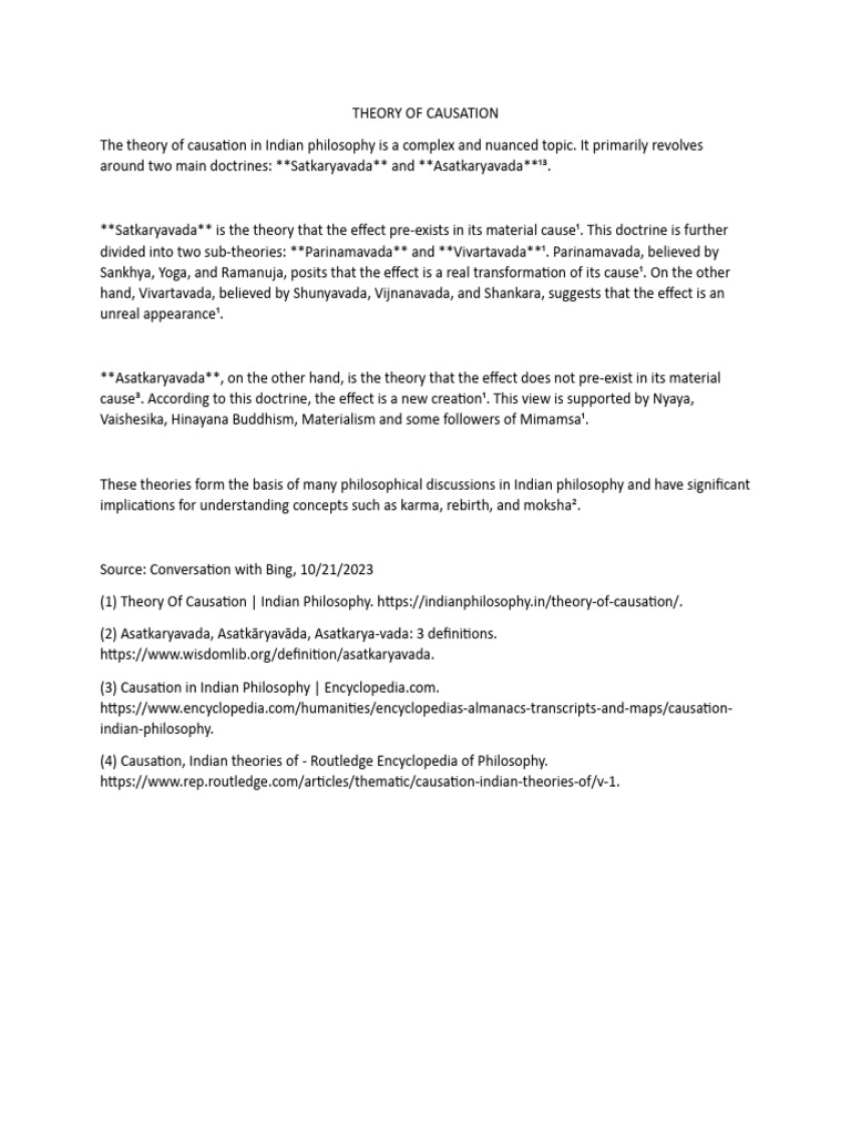 Theory Of Causation Pdf