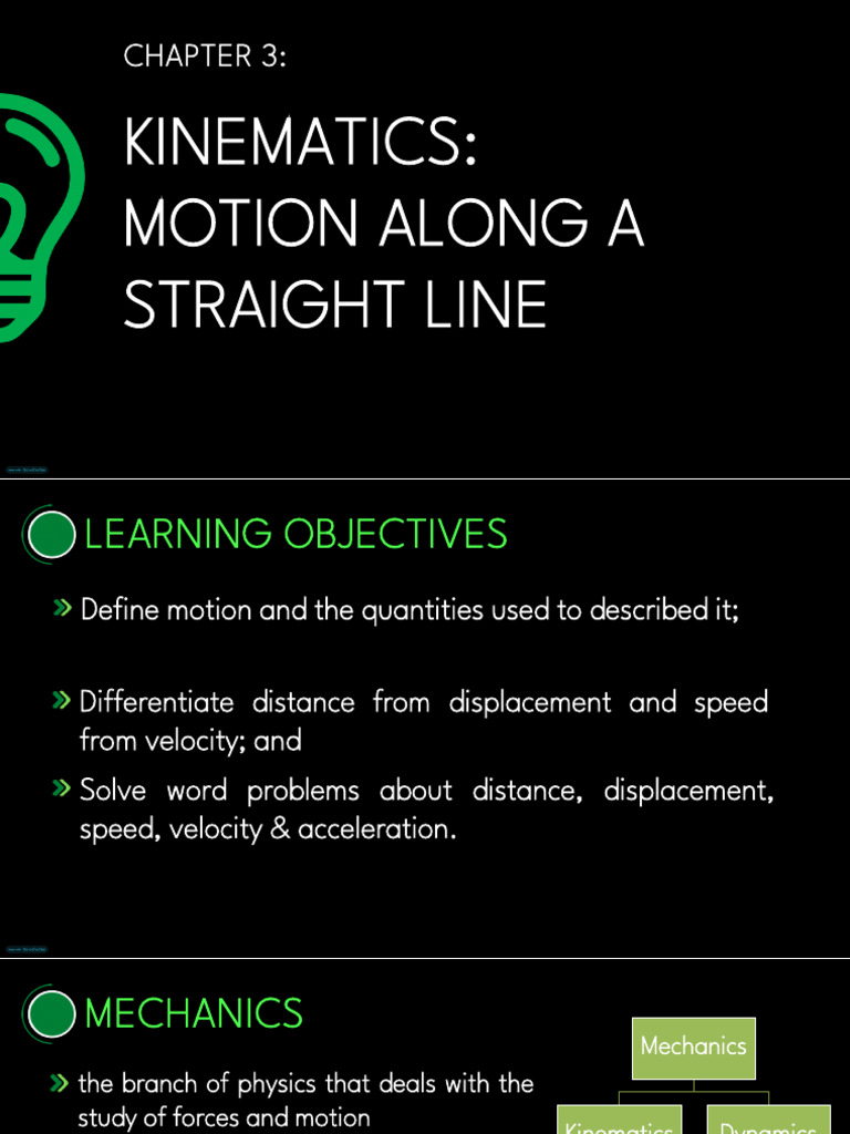 Chapter 3 Kinematics 1D 1 | PDF