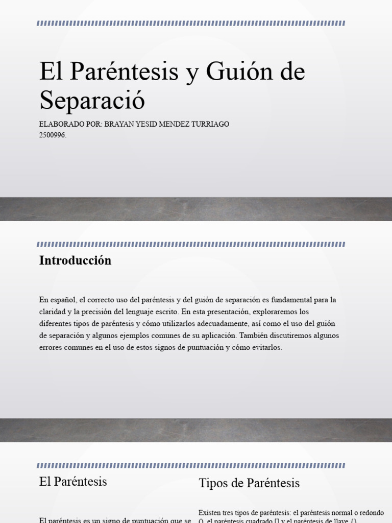 El Paréntesis y Guión de Separación | PDF