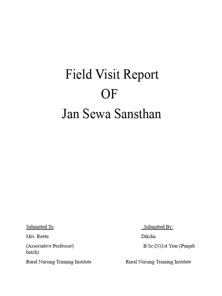 Field Visit Report - Docx Mine | PDF