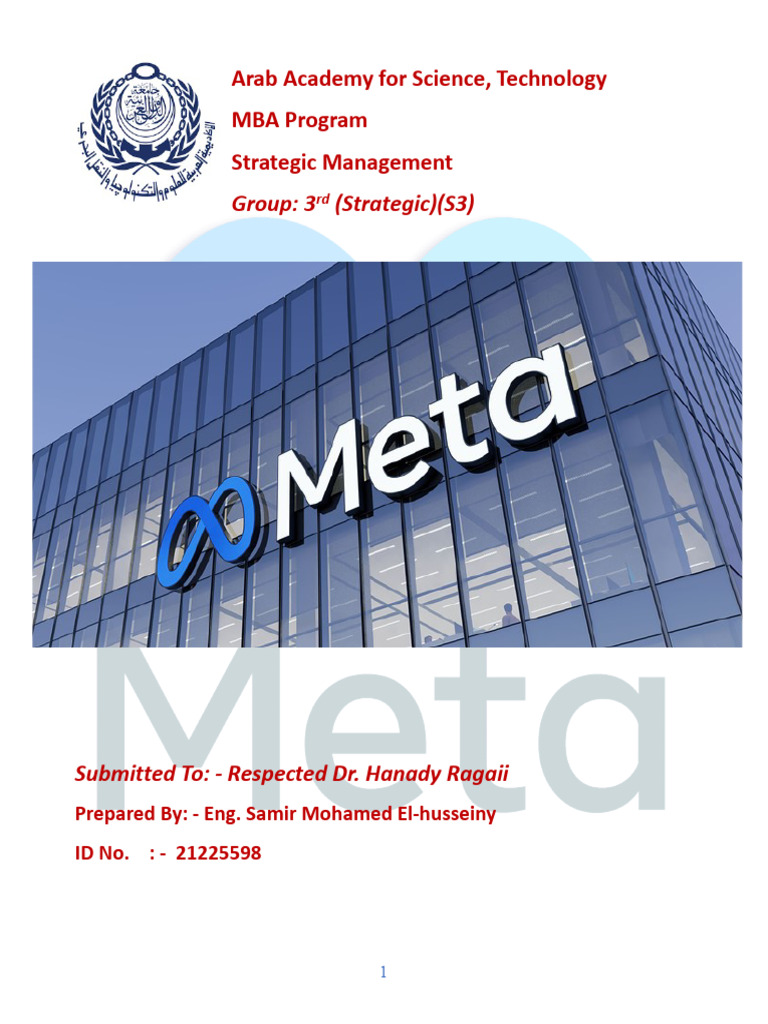 Meta Facebook | PDF | Swot Analysis | Facebook