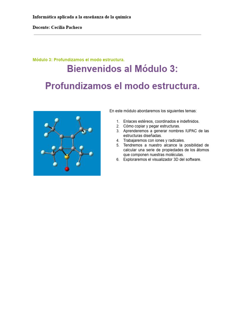 Chemsketch - Módulo 3 (1) | PDF