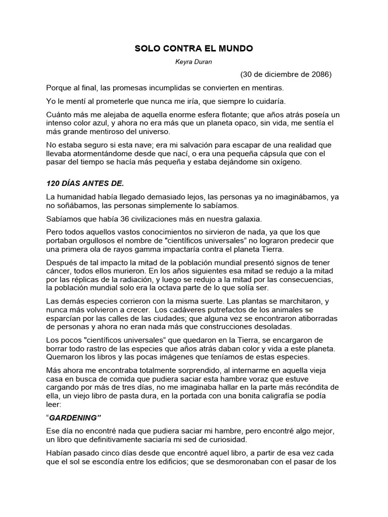 Solo Contra El Mundo | PDF | Ciencias fisicas | Naturaleza