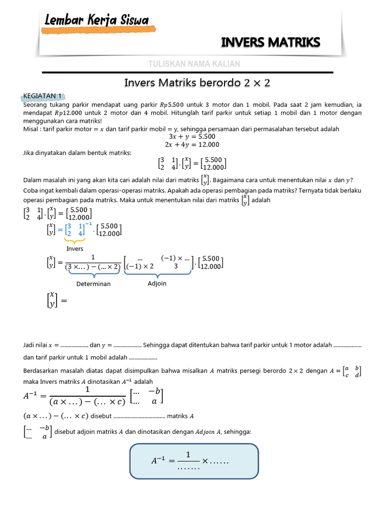 LKS Matriks 4 (Invers Matriks) | PDF