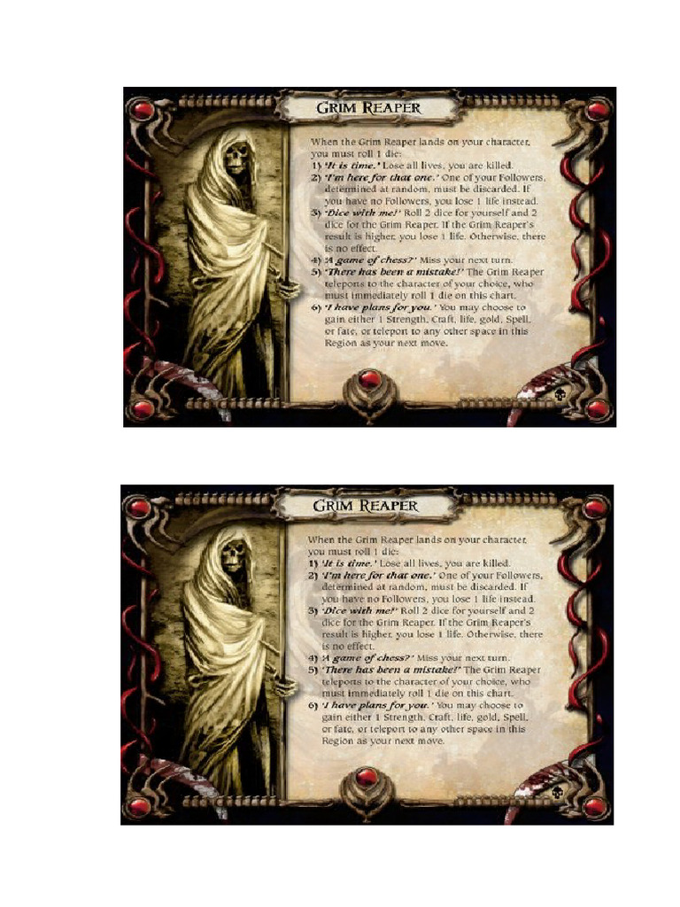 Grim player card | PDF