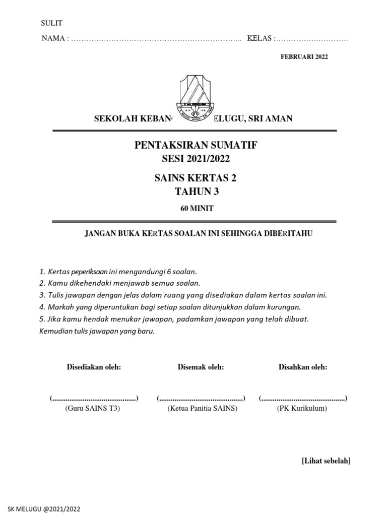 Pat Sains T3 K2 2021 | PDF