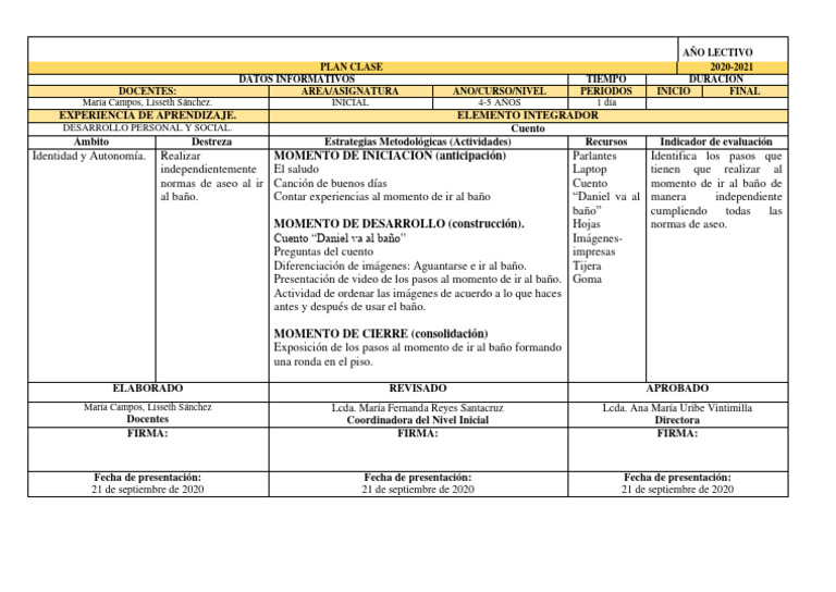 Planificación Clase Demostrativa | PDF | Aprendizaje | Modificación de comportamiento