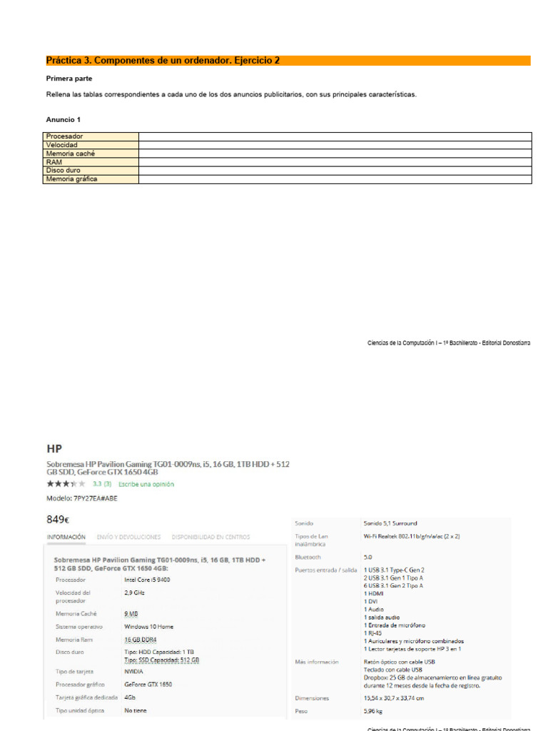 P3 E2 Comparando | PDF