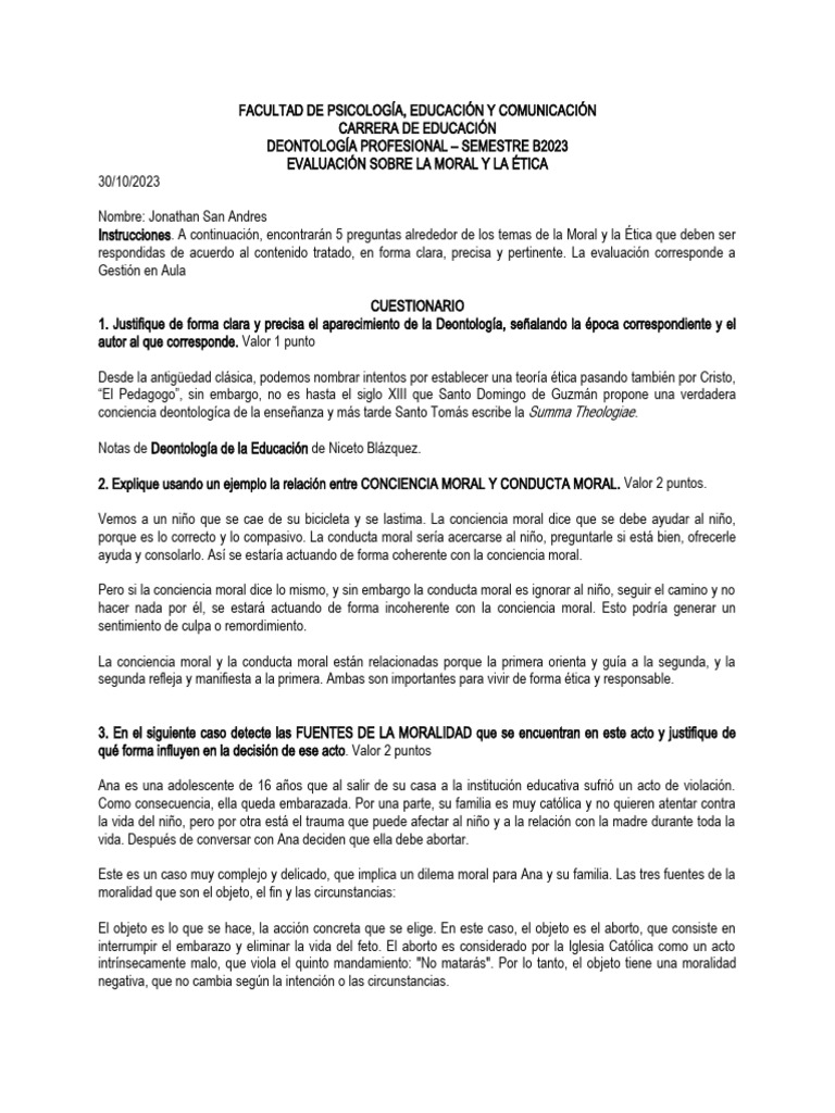 Lecciã N 1. Sobre Ã Tica y Moral | PDF | Moralidad | Violación