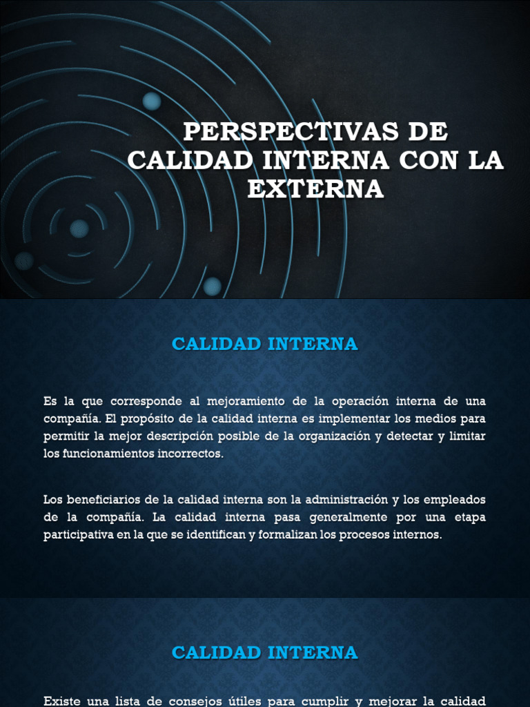 Perspectivas de Calidad Interna Con La Externa | PDF | Calidad ...
