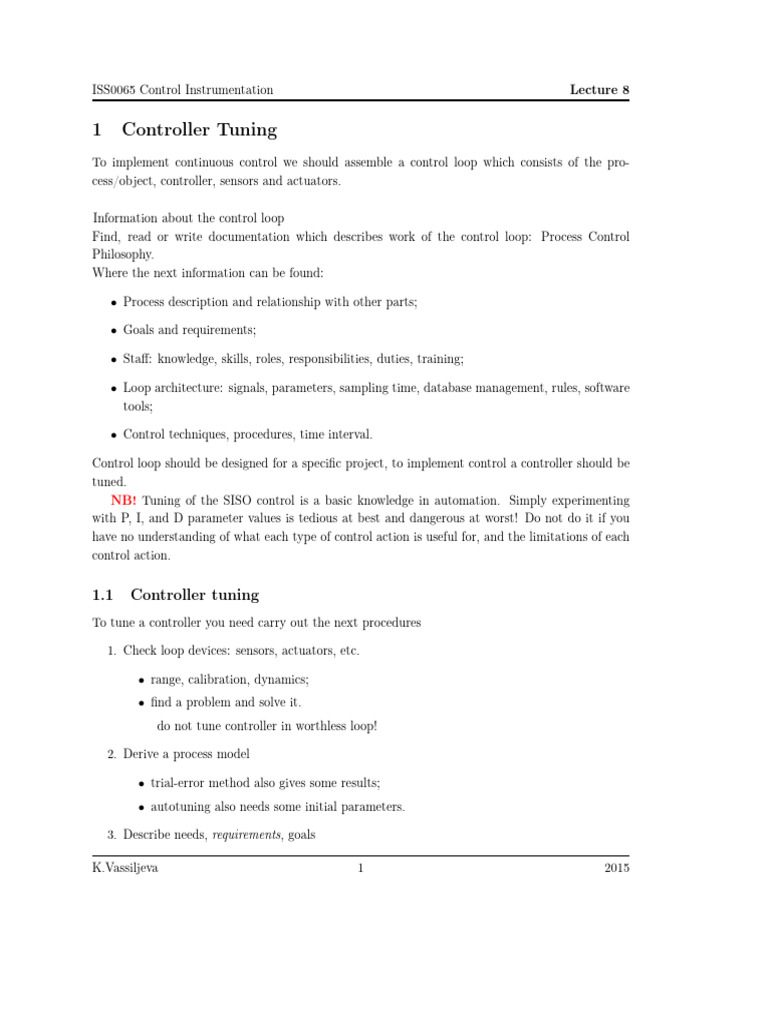 PID Trial Error Lecture (1) | PDF