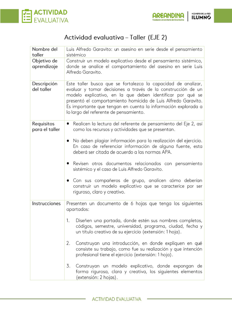 Actividad de Modelos Sistemicos en El Eje2 | PDF