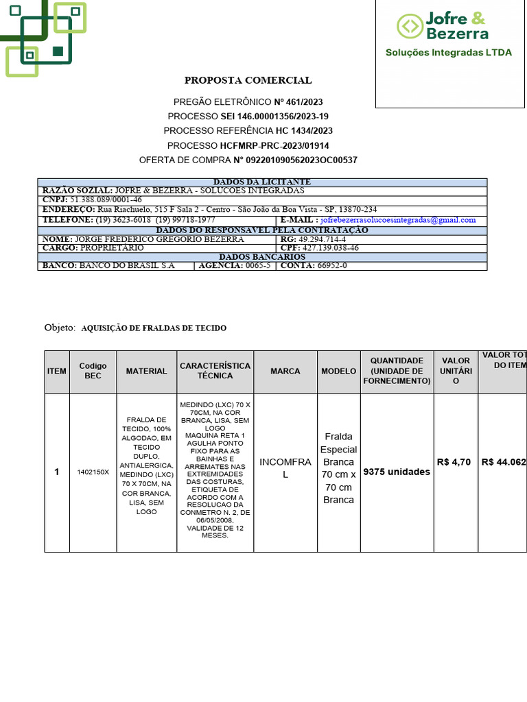 Proposta Comercial Modelo 2 | PDF