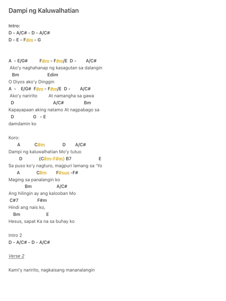 Dampi NG Kaluwalhatian | PDF