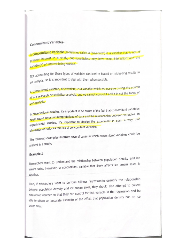 Concomitant Variables- 2 MOD | PDF
