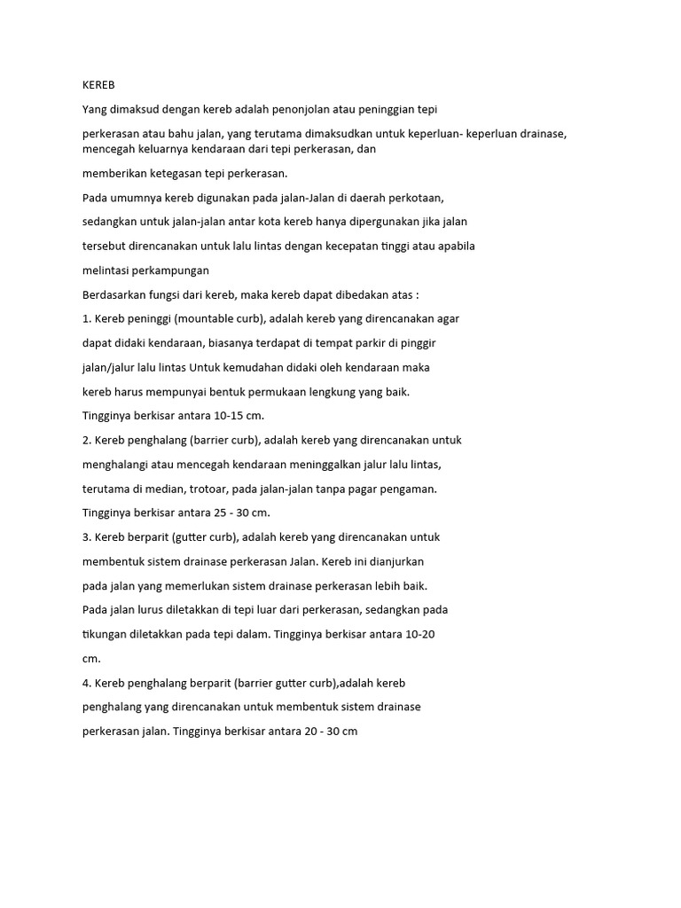 Jenis Kereb dan Fungsinya | PDF