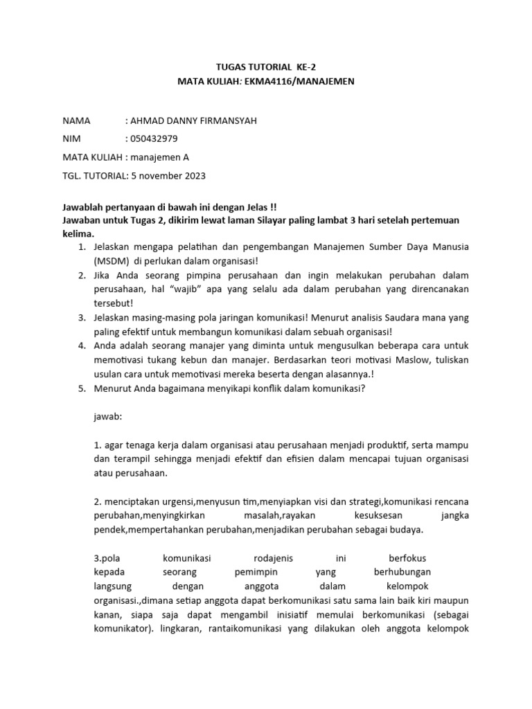 TTM 2 Manajemen | PDF