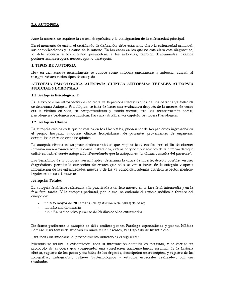 La Autopsia Texto | PDF | Autopsia | Jurisprudencia médica