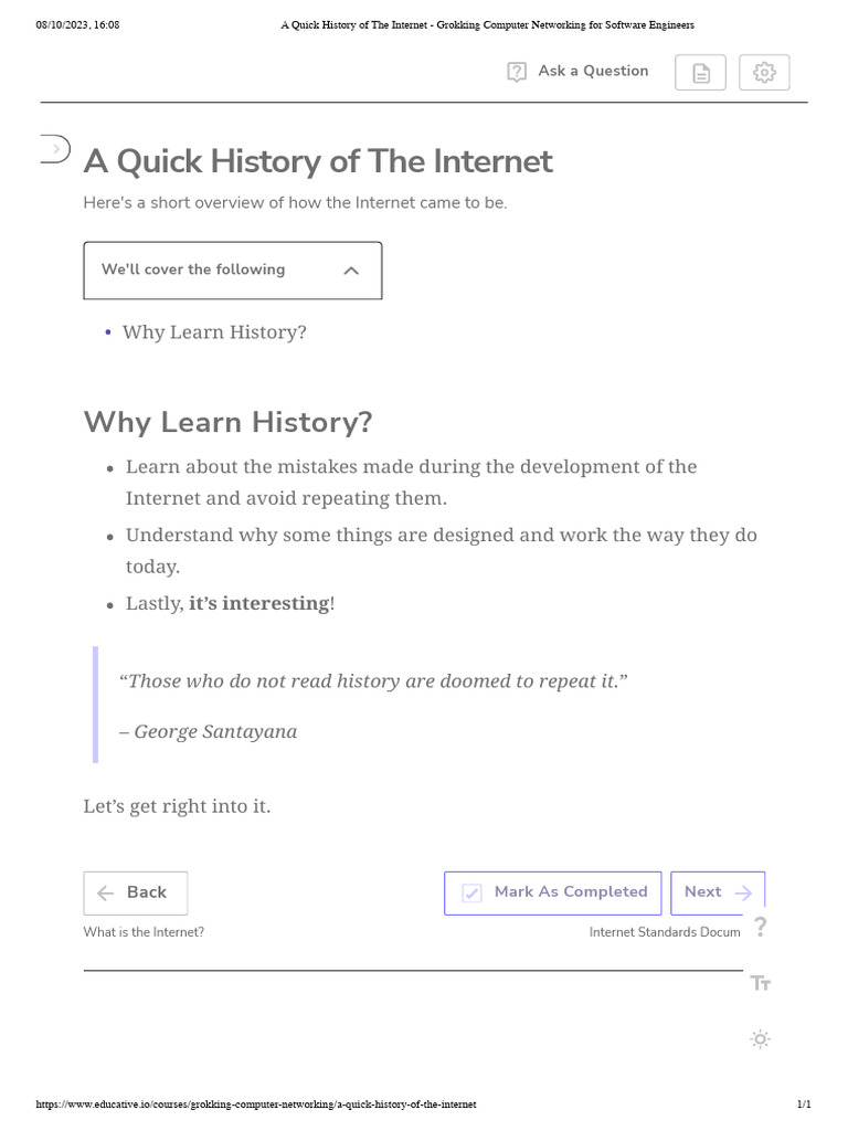 4 A Quick History of The Internet - Grokking Computer Networking For Software Engineers | PDF