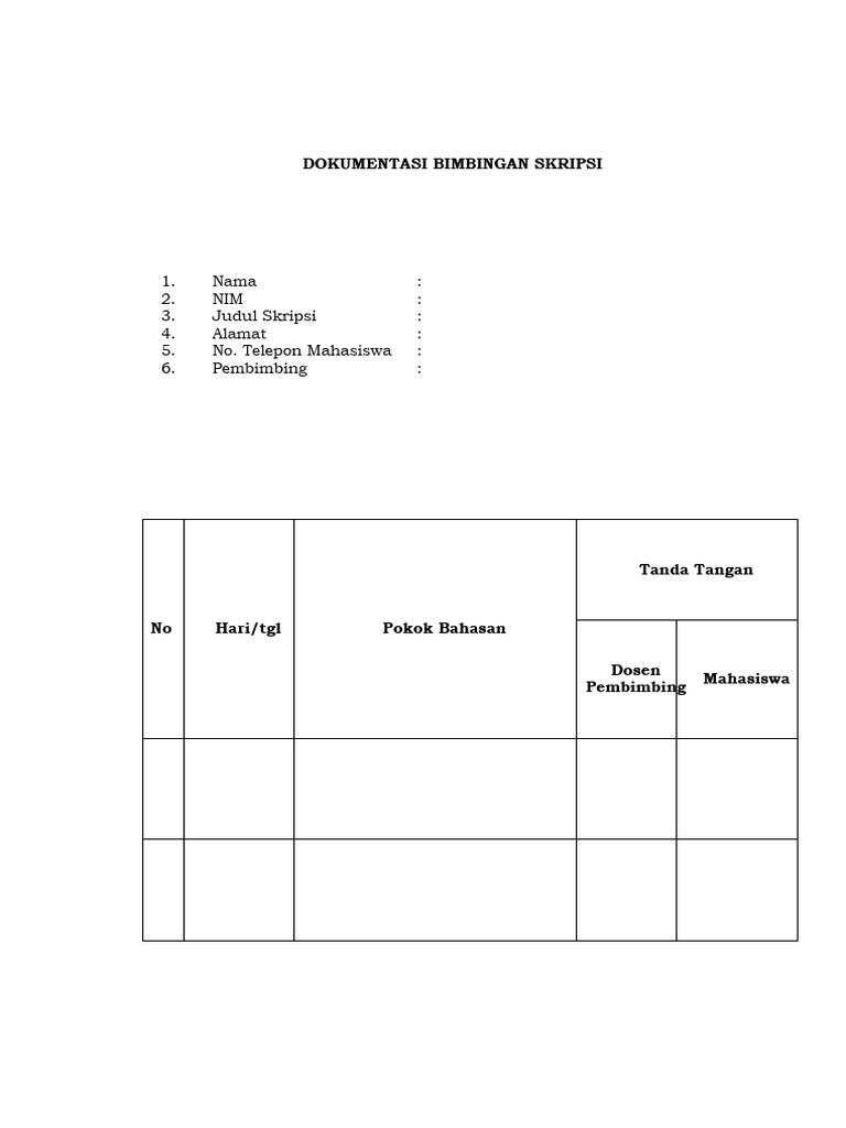 Kelengkapan Dokumen Skripsi | PDF