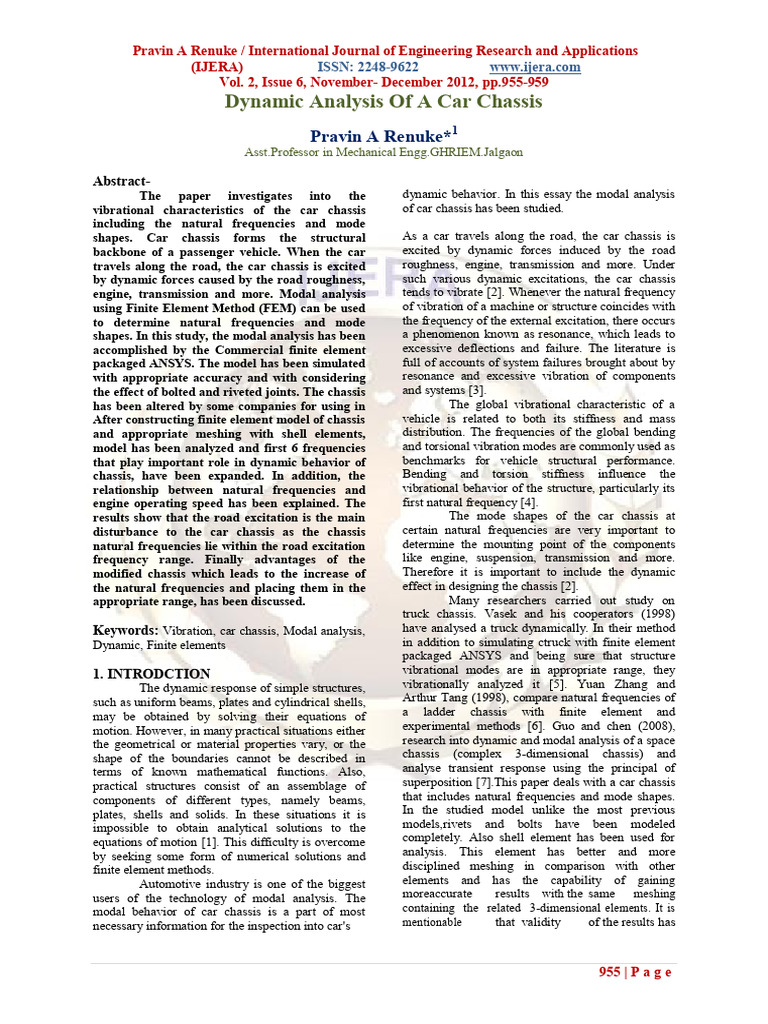 Chassis Dynamic Analysis | PDF