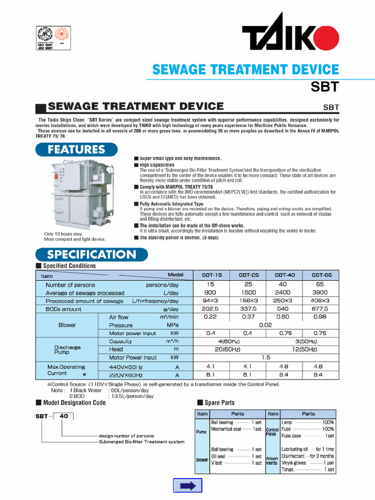 SBT25 Sewage Treatment Plant | PDF