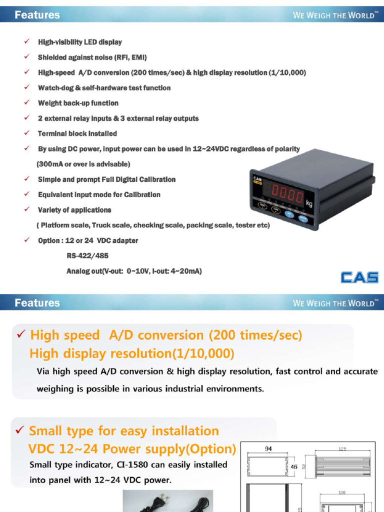 Ci 1580a Industrial Indicator | PDF