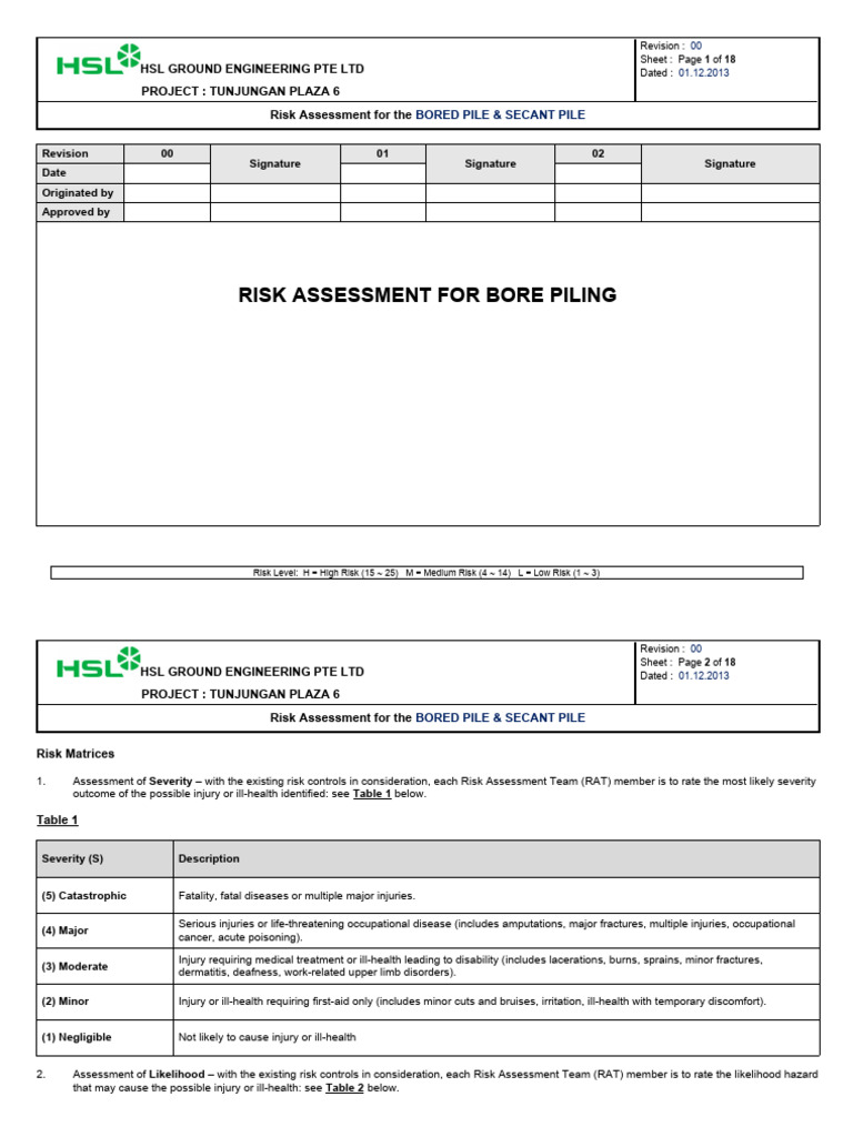 6. RA-Bored Pile (ISO Format) - TP6 | PDF | Crane (Machine) | Risk