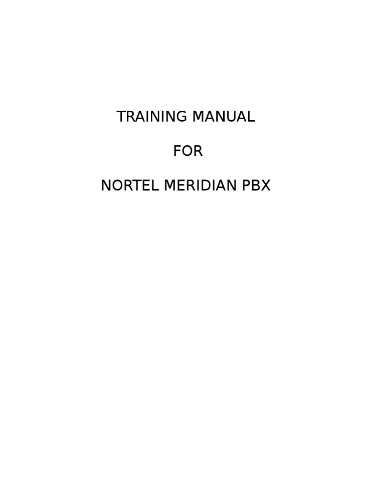 Nortel Meridian PBX Administration Manual | PDF | Telephone ...