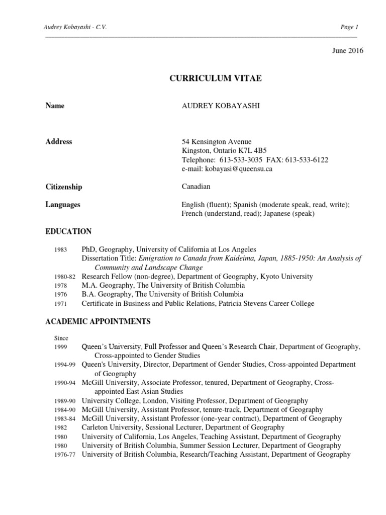 Kobayashi CV 2017 | PDF