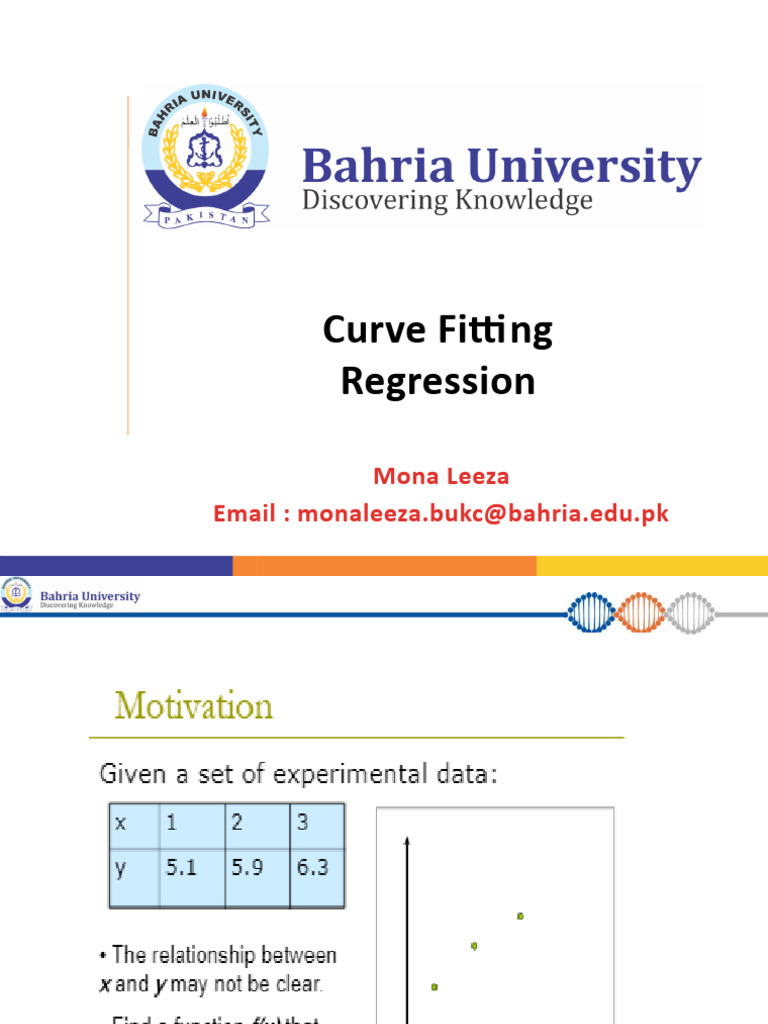 Curve Fitting Regression 06042021 043150pm Pptx 1 Pdf