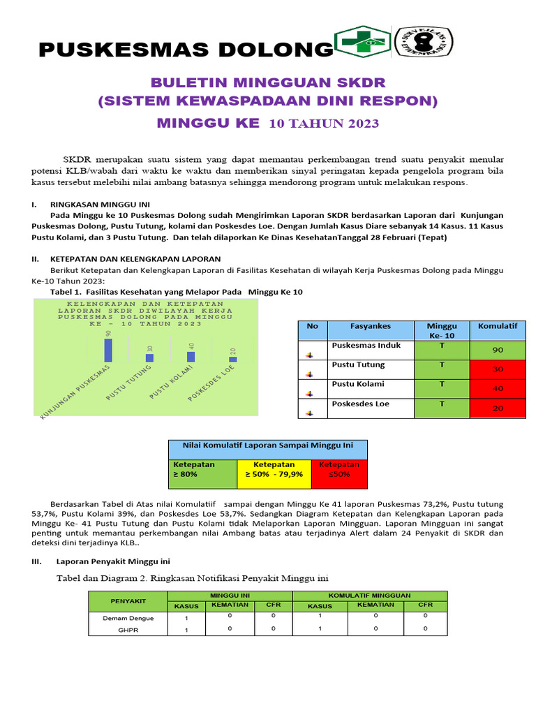 Contoh Buletin Minggu Ke 10 Puskesmas | PDF