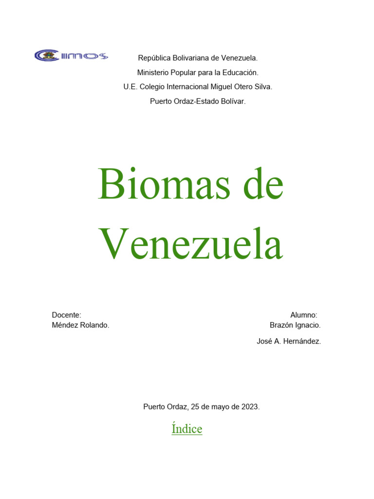 Biomas de Venezuela: Diversidad y Tipos | PDF | Selva | Ecosistema