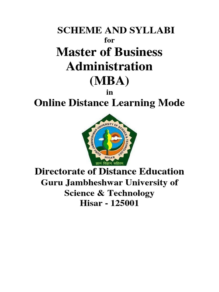 Mba Online Scheme Syallabus | PDF