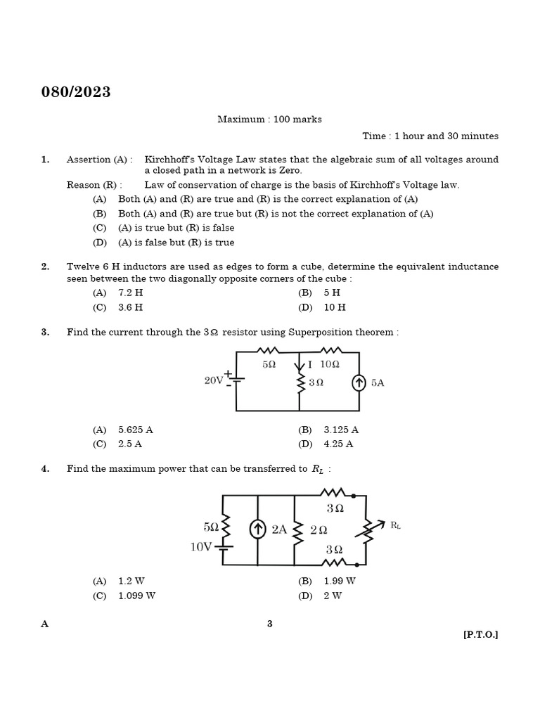 Kerala PSC Assistant Professor Question Paper | PDF | Transformer | Electric Motor